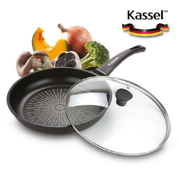 Kassel 카셀 모니카 인덕션ih 브라운 티타늄 후라이팬 28cm 유리뚜껑 홈플러스 택배배송