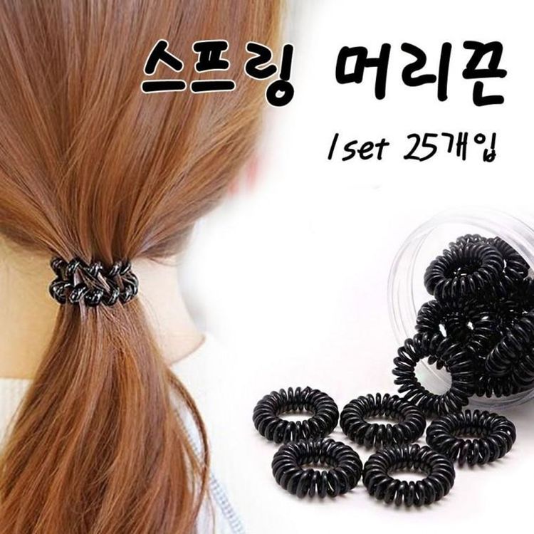 고무줄 자극 없는 여성 심플 스프링 짱짱 머리끈 소 홈플러스 택배배송