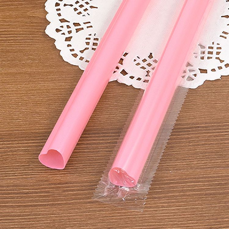 테이크아웃 하트 스트로우 개별포장 빨대 21cm 핑크 500개 홈플러스 택배배송
