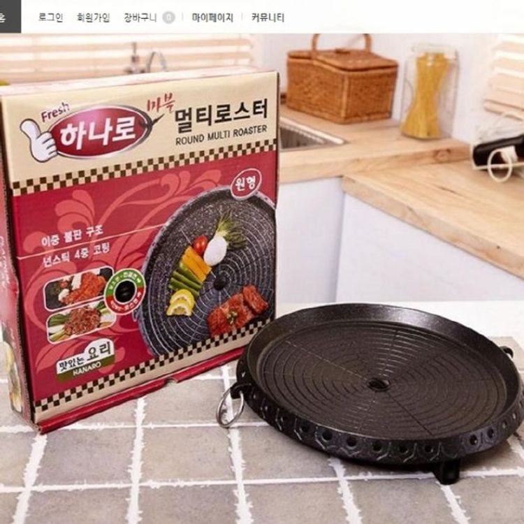 하나로 실용적인 N61338c47ed 멀티 로스터 마블코팅 원형불판 32cm 고기불판 홈플러스 택배배송