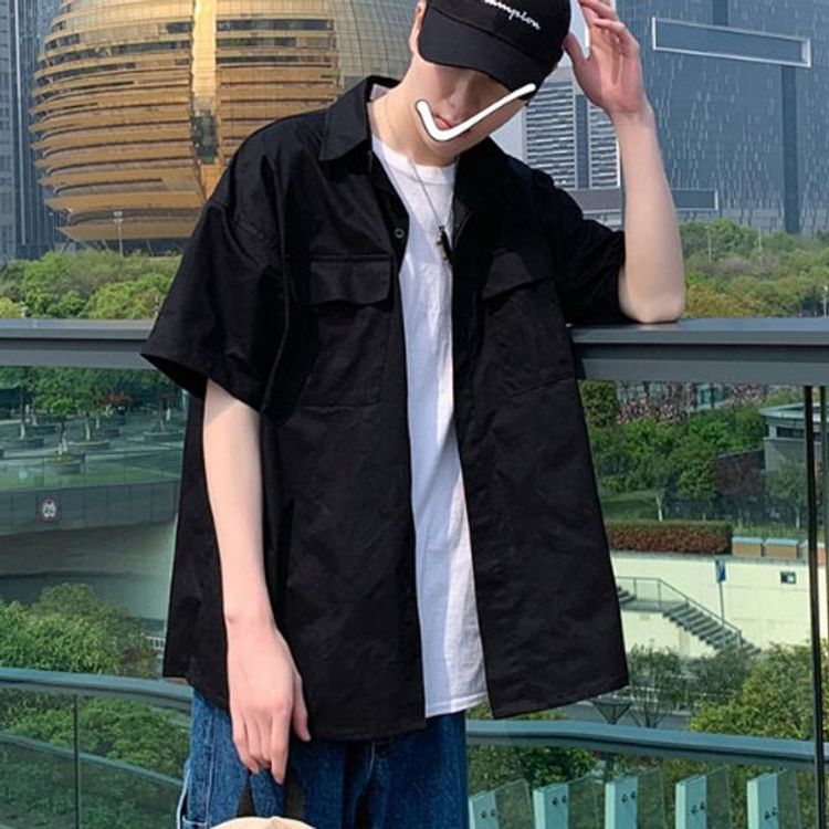 와이드핏 남성 여름 반팔 셔츠 빅포켓셔츠 2컬러 홈플러스 택배배송