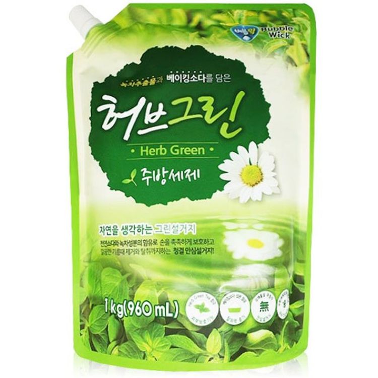 버블윅 허브그린 주방세제 1000ml 캡형파우치 홈플러스 택배배송