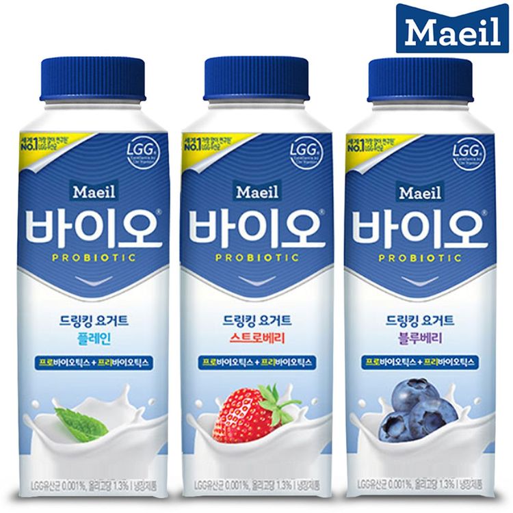 매일바이오 드링킹 요거트 250ml 3가지맛 5개씩 총 15병플레인딸기블루베리 홈플러스 택배배송