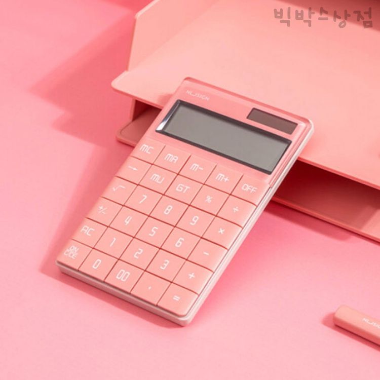 Deli 델리 누사인 Abs 계산기 핑크 1p 정품 Ns041 파스텔 휴대용 사무 일반 계 홈플러스 택배배송