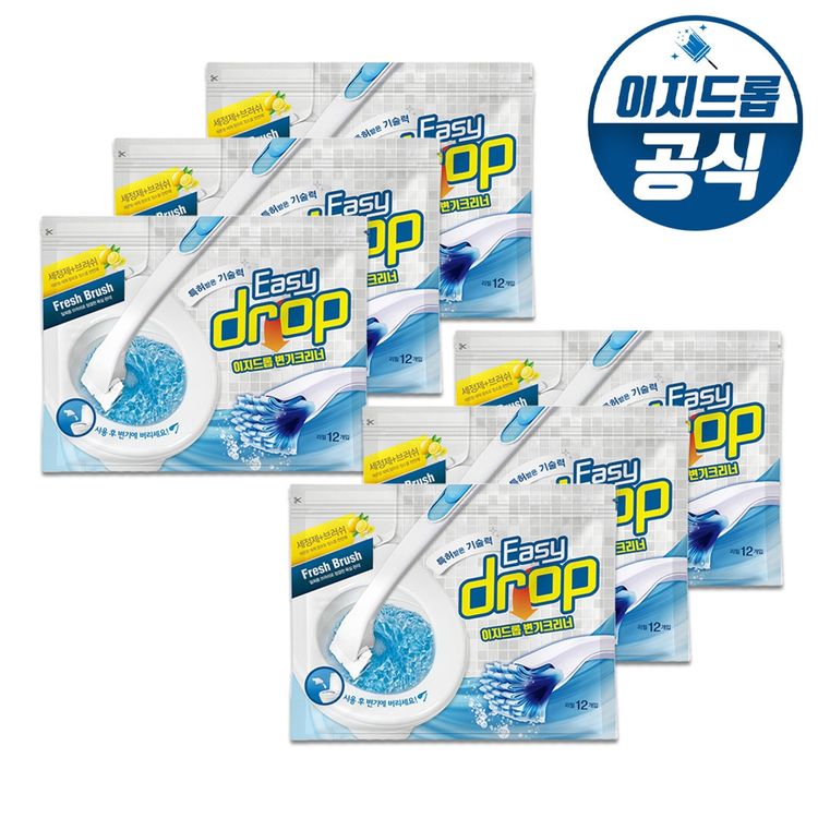 이지드롭 변기크리너 레몬향 6팩72개입핸들 미포함 홈플러스 택배배송