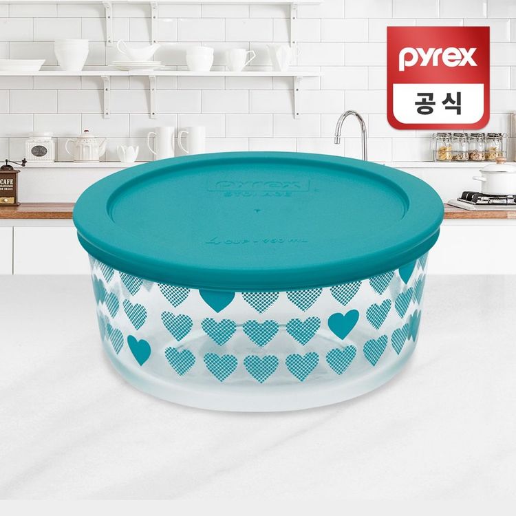코렐 파이렉스 원형 하트 스카이블루 내열유리 글라스 홈플러스 택배배송
