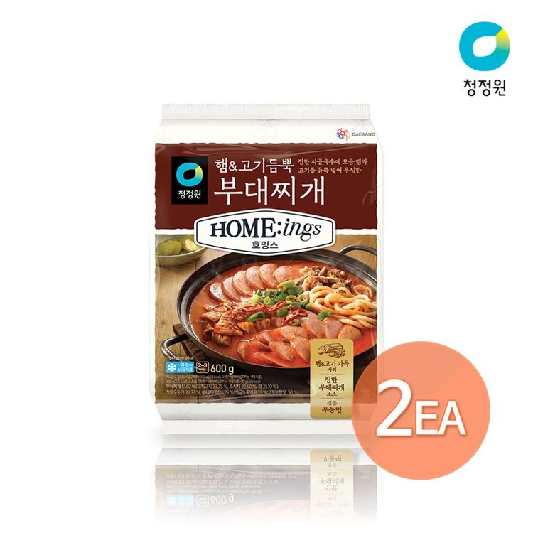 청정원 호밍스 밀키트 햄and고기 듬뿍 부대찌개 600g X2개 홈플러스 택배배송