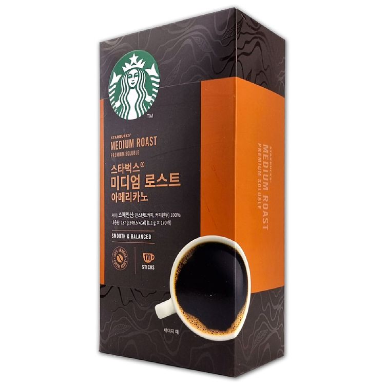 스타벅스 미디엄 로스트 아메리카노 커피 스틱 파우더 타입 187g11g X 170개 홈플러스 택배배송