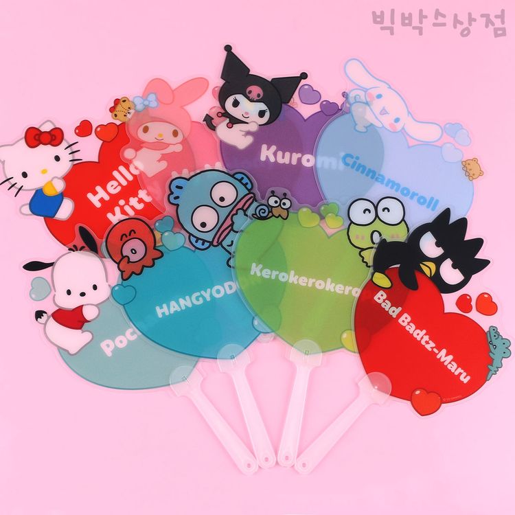 산리오 하트부채 1p 캐릭터 미니 손부채 여름부채 단체선물 귀여운 시나모롤 마이멜로디 쿠로 홈플러스 택배배송