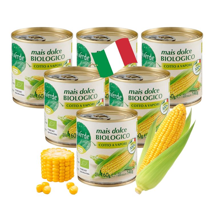 COOP 비비베르데 이탈리아 유기농 스위트콘(옥수수콘) 160g 6캔 무설탕 무첨가물 No | 홈플러스 택배배송