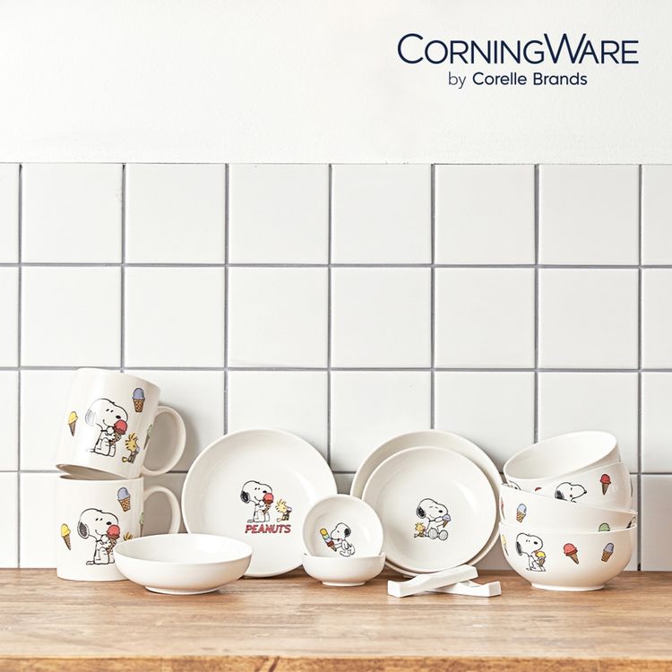 Corelle 코렐 코닝웨어 스누피 아이스크림 식기세트 4인세트 28p 홈플러스 택배배송