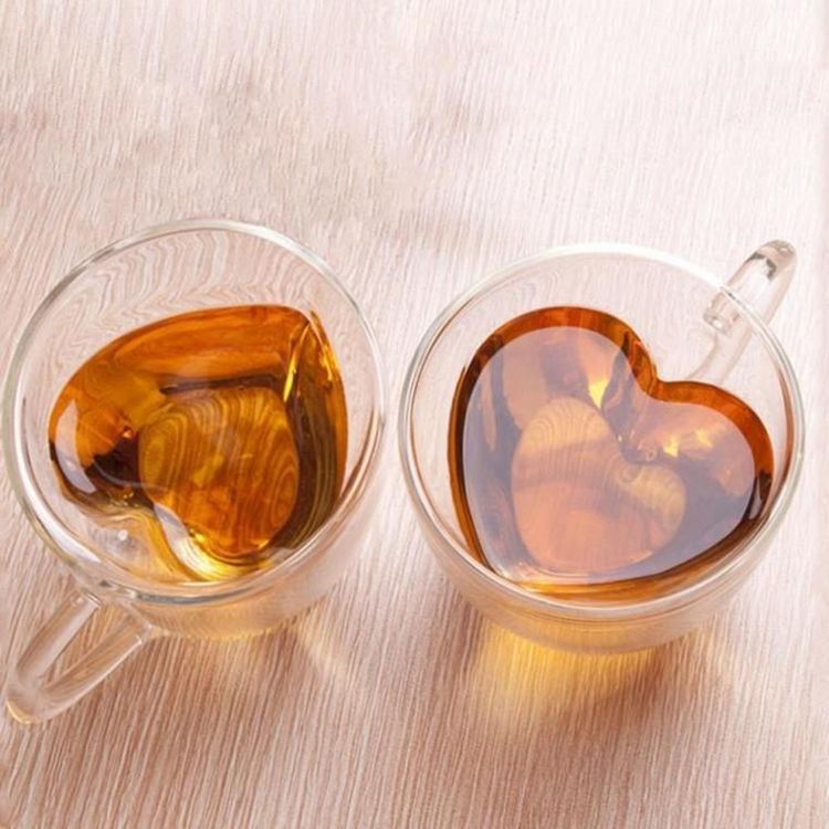 맥주잔 이중 유리잔 270ml 하트 카페음료잔 머그컵 홈플러스 택배배송