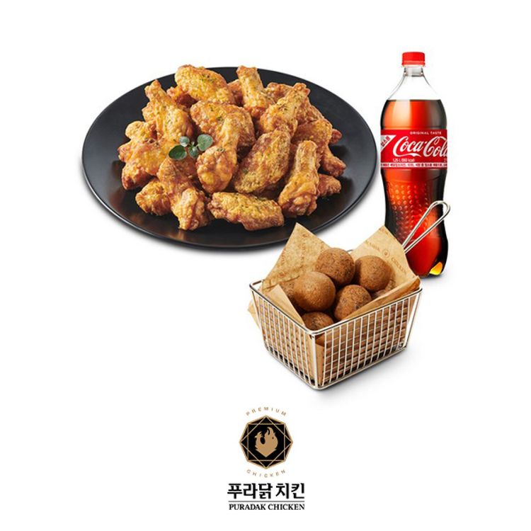 푸라닭 씬 후라이드 윙콤보블랙치즈볼5구콜라 125l 홈플러스 택배배송
