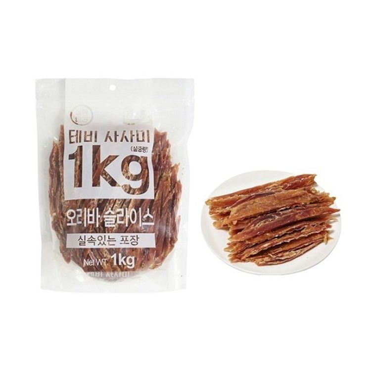 오리바 슬라이스 사사미 1kg 애견간식 애견육포 홈플러스 판매자택배