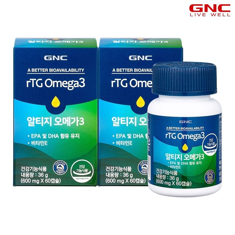 Gnc 알티지 오메가3 60캡슐 1개월분 X 2병 51074x2 홈플러스 택배배송