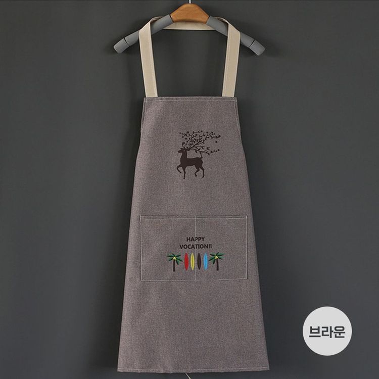 행운 주방 카페 바리스타 유치원 공방 앞치마 브라운 홈플러스 택배배송
