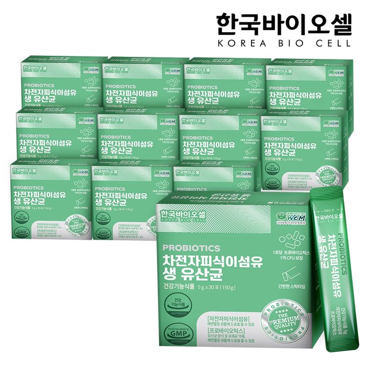 한국바이오셀 차전자피 식이섬유 생유산균 12세트5g X 360포 12개월분 홈플러스 택배배송