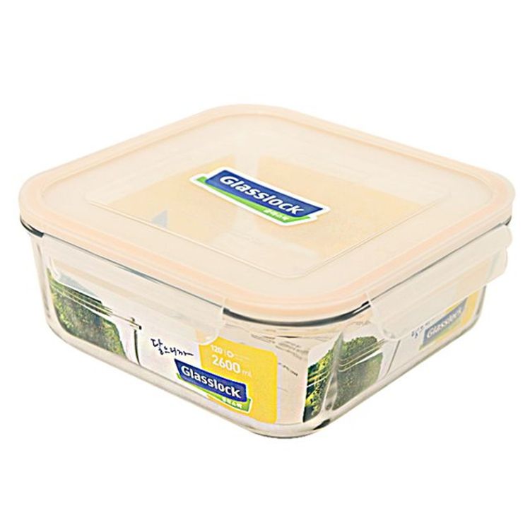 글라스락 라인 정사각 밀폐용기 2600ml 홈플러스 택배배송