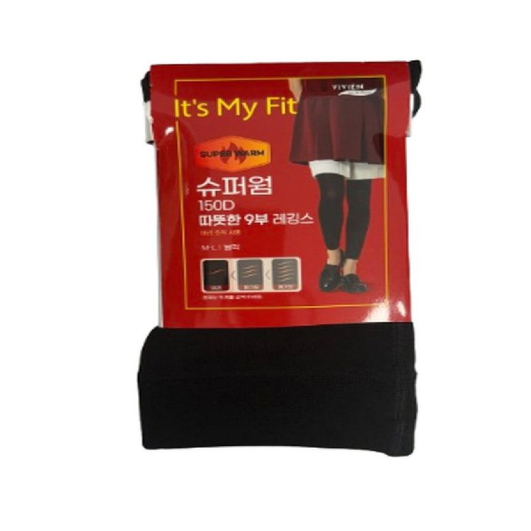 슈퍼웜 150d 따뜻한 9부 레깅스 검정m 홈플러스
