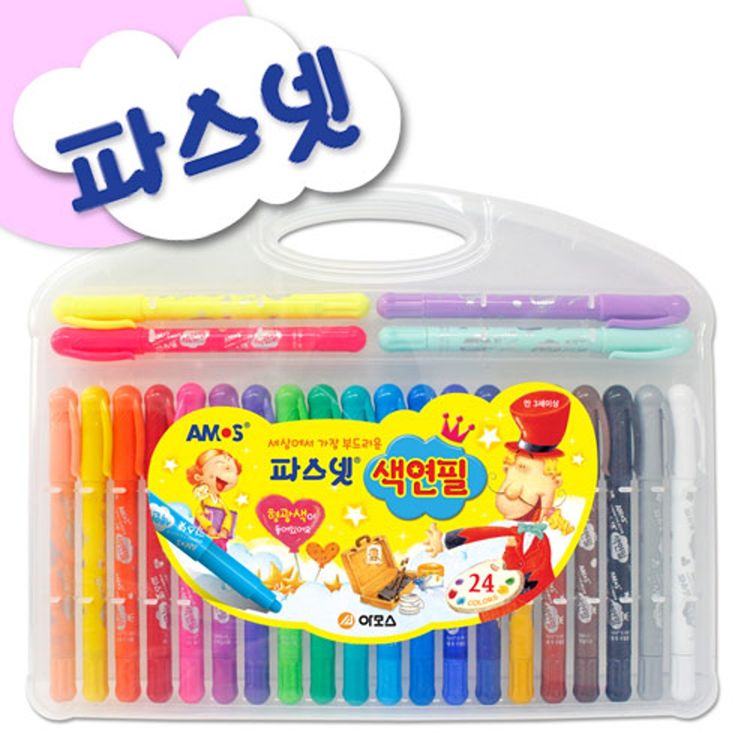 아모스 파스넷색연필 24색아모스파스넷색연필그림물감수채화효과파스텔효과크레파스 효과 홈플러스 택배배송