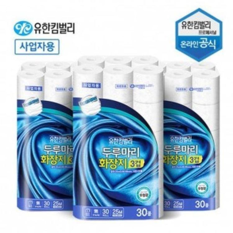 유한킴벌리 두루마리 롤 화장지 3겹 25mx30롤x3팩 홈플러스 택배배송