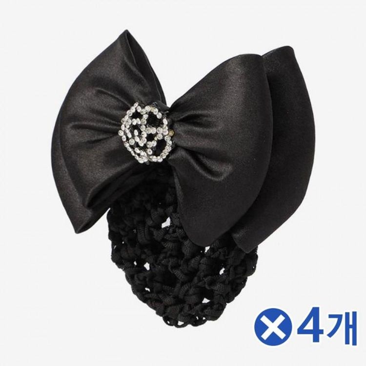 단아한 플라워 큐빅 리본 헤어망 블랙x4개 데이트패션 홈플러스 택배배송
