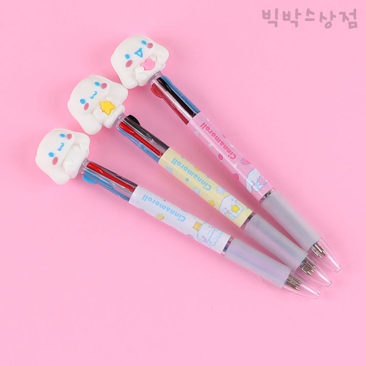 산리오 시나모롤 피규어 3색볼펜 3p 1세트 골고루 07mm 캐릭터 다색펜 멀티펜 여러가 홈플러스 택배배송