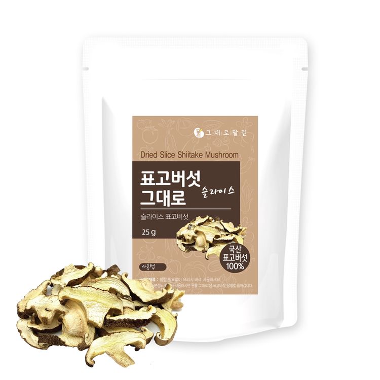 그대로말린 100국산 건조 야채 표고버섯 슬라이스 25g 천연조미료 마른 버섯 요리재료 홈플러스 택배배송