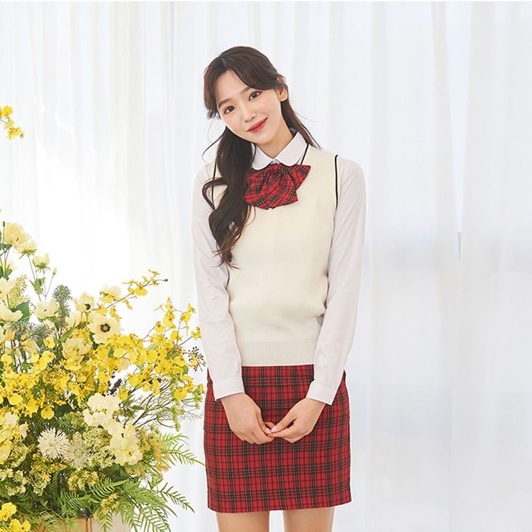 교복몰 아이보리블랙조끼 여자 교복조끼 교복가디건 교복구매 교복 학생가디건 교복가격 중학교교 홈플러스 택배배송