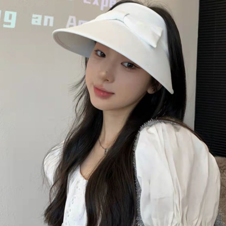 모던걸 리본 돌돌이 썬캡 그늘 여름 창 모자 화이트 홈플러스 택배배송