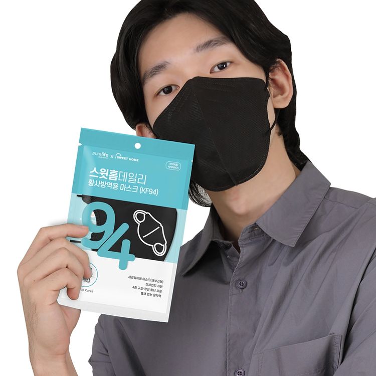 스윗홈 데일리 Kf94 새부리형 마스크 대형 블랙 100매 5매입 홈플러스 택배배송