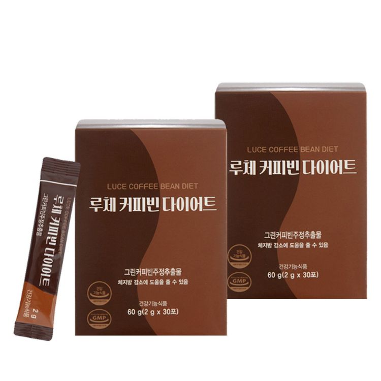 루체 커피빈 다이어트 2박스박스당 2g X 30포 그린커피빈 헤이즐넛향 체지방감소 홈플러스 택배배송