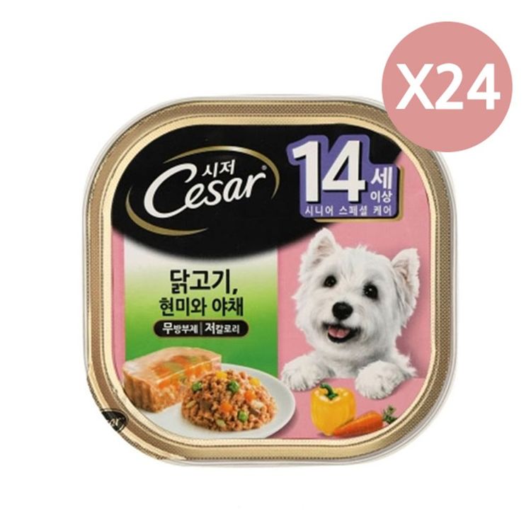 노령견사료 강아지 닭고기 습식 캔 100g 24p 시저 통조림 노견 홈플러스 택배배송