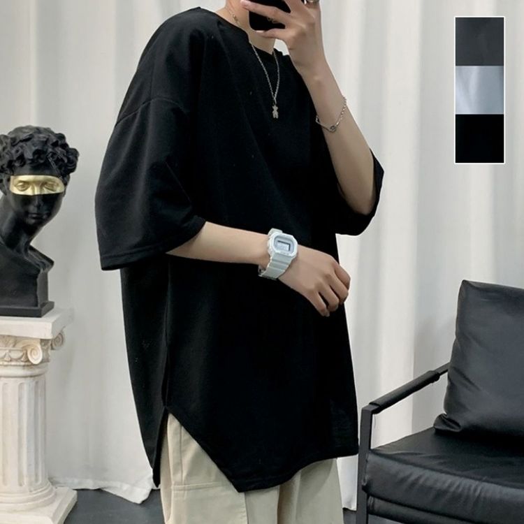 남성 오버핏 옆 트임 라인 포인트 데일리 반팔티 홈플러스 택배배송
