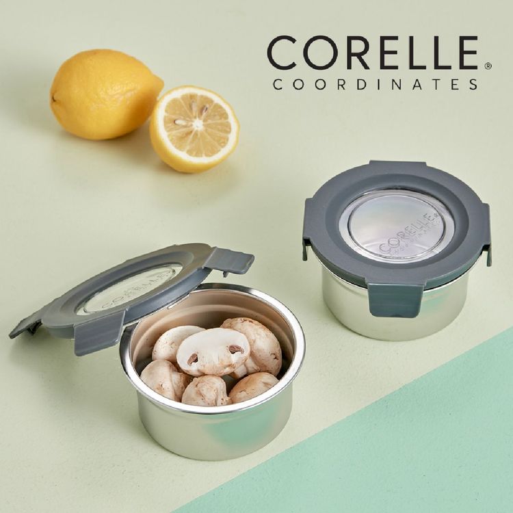 Corelle 코렐 코디네이츠 스텐 밀폐용기 원형 2종 세트 홈플러스 택배배송