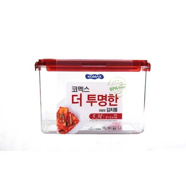 코멕스 더투명한 김치통 직사각 핸들형 밀폐용기 53l 홈플러스 택배배송