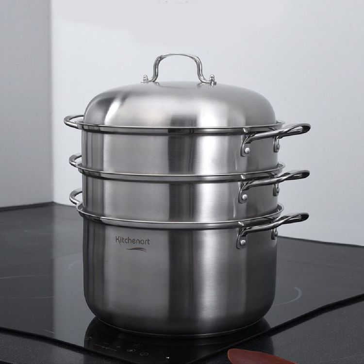 키친아트 인덕션 대형 찜솥 냄비 분리형 3단 스텐찜기 곰솥 32cm 홈플러스 택배배송
