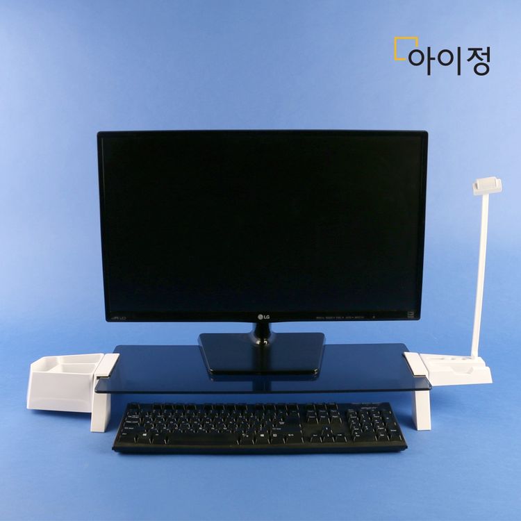 스마트독 브릿지 강화유리 모니터받침대 S331 화이트블랙 홈플러스 택배배송