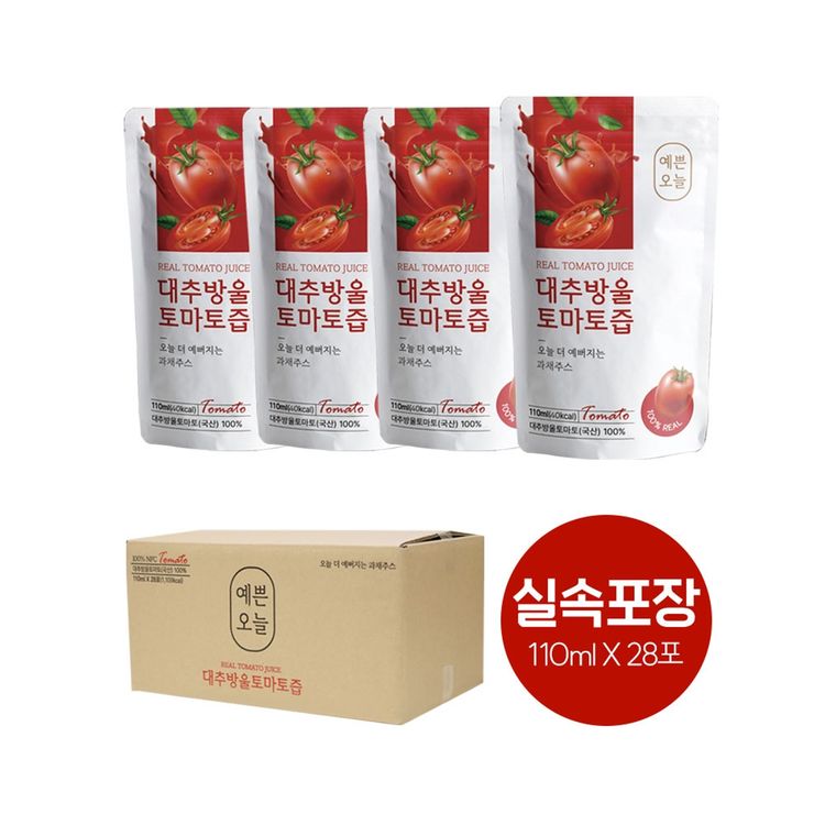 실속박스 100 대추방울토마토즙 예쁜오늘 토마토주스 대추방울토마토즙28포실속포장 홈플러스 택배배송