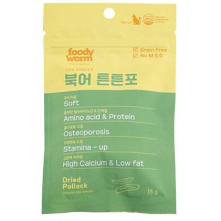 강아지간식 강아지 칭찬 훈련용 북어포 영양 건조간식 15g 1p 홈플러스 택배배송