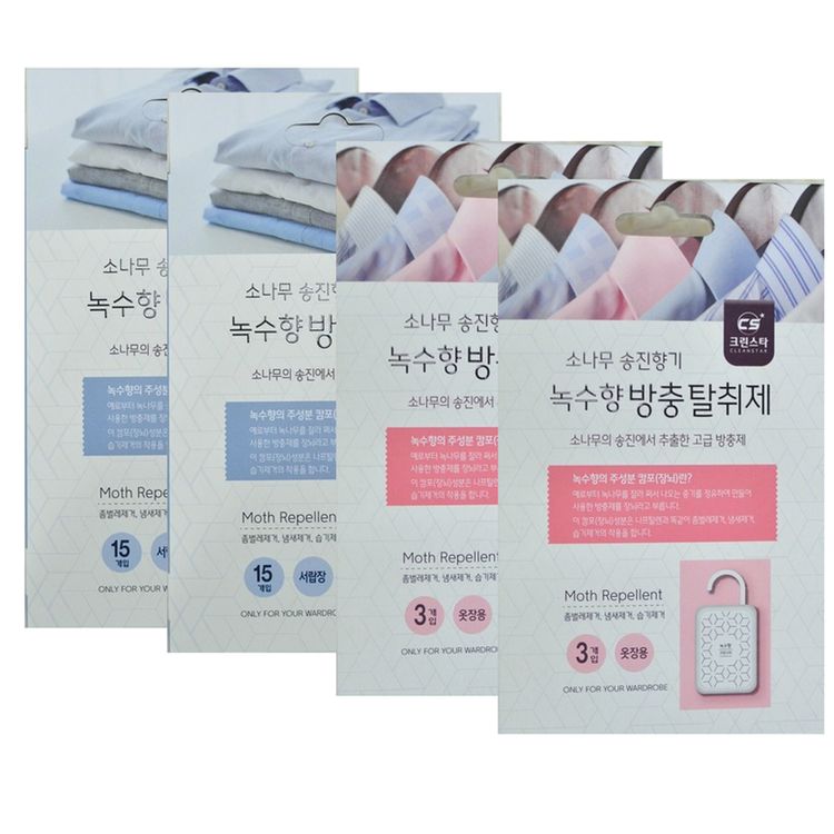 소나무 송진으로 만든 고급 방충탈취제 제로홈 녹수향 옷장2서랍장2 묶음 세트 사은품증정 홈플러스 택배배송