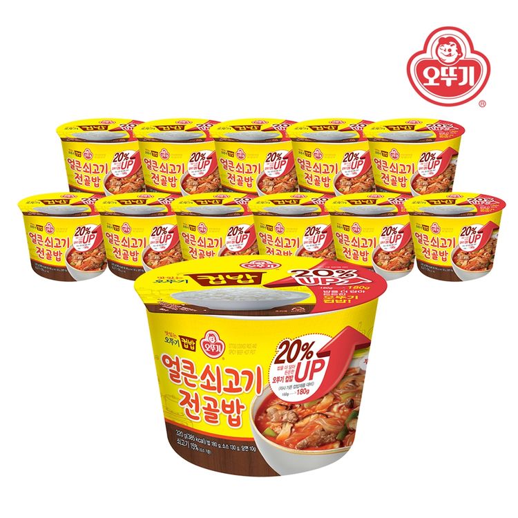 오뚜기 맛있는 오뚜기 컵밥 얼큰쇠고기전골밥증량 320g X 12개1박스 홈플러스 택배배송