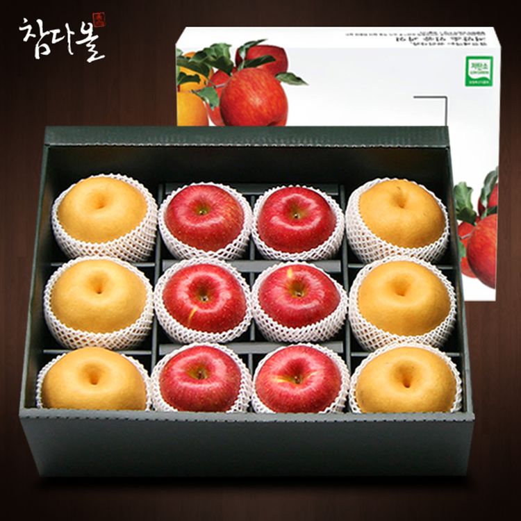 참다올 프리미엄 태백산 프리미엄 사과배혼합선물세트사과6배6과57kg부직포포장 홈플러스 택배배송