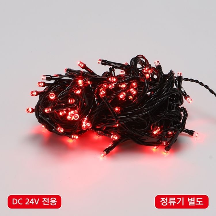 Led 96구 연결형 Dc24v 검정선 적색 정류기별도 크리스마스 트리전구 감성조명 홈플러스 택배배송