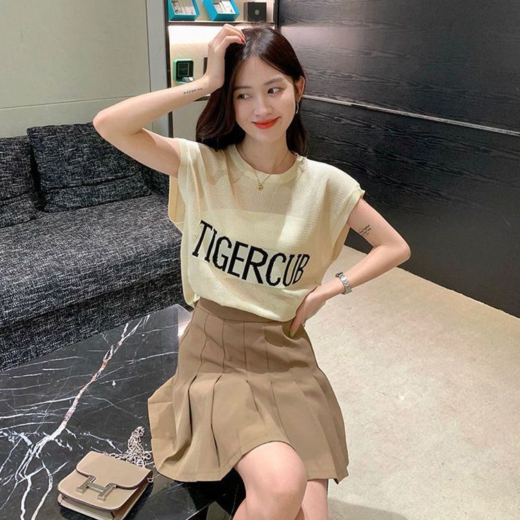 캡 소매 메쉬 니트 여성 여름 데일리 티 셔츠 Ivory 홈플러스 택배배송