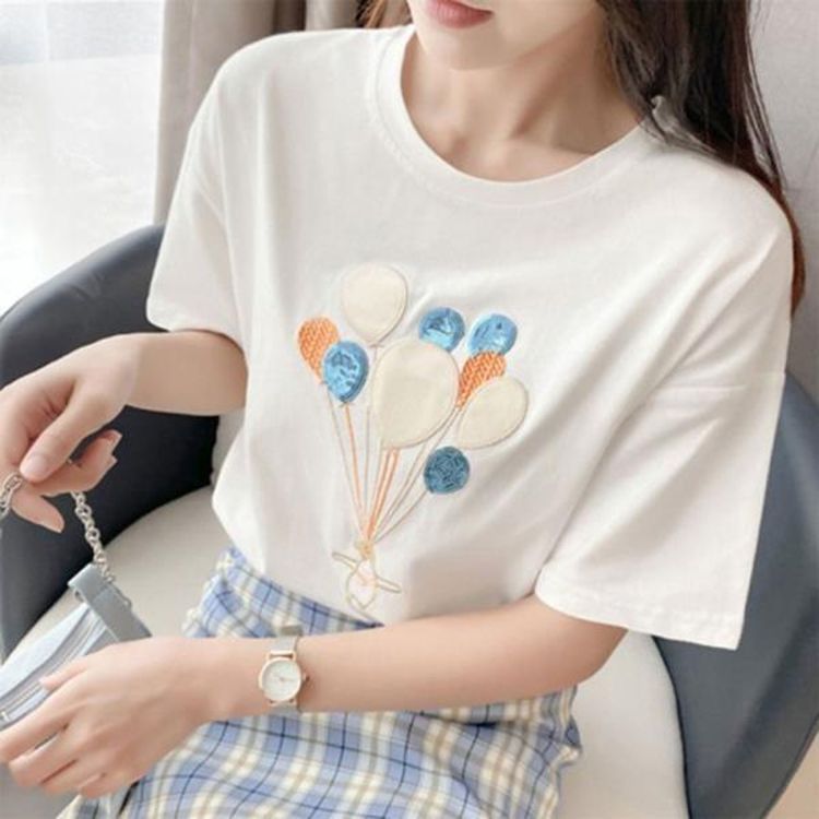 데일리 심플 스타일 스팽글 반팔 면티 티셔츠 화이트 홈플러스 택배배송