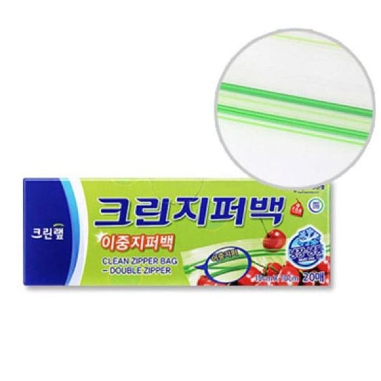 크린랲 지퍼백 비닐백 이중 지퍼팩 위생백 15x10 20매 홈플러스 택배배송