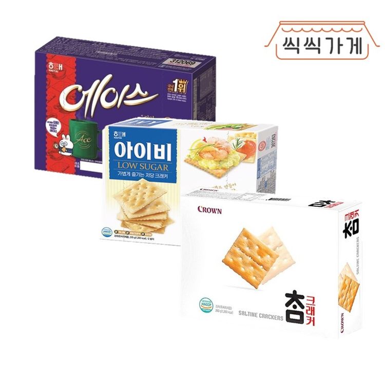 씩씩가게 담백한 비스킷 3종에이스 아이비 참크래커 홈플러스 택배배송