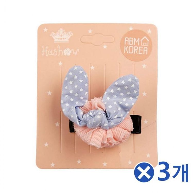 리본머리삔 베니퐁퐁헤어핀 블루x3개 여자머리핀 홈플러스 택배배송