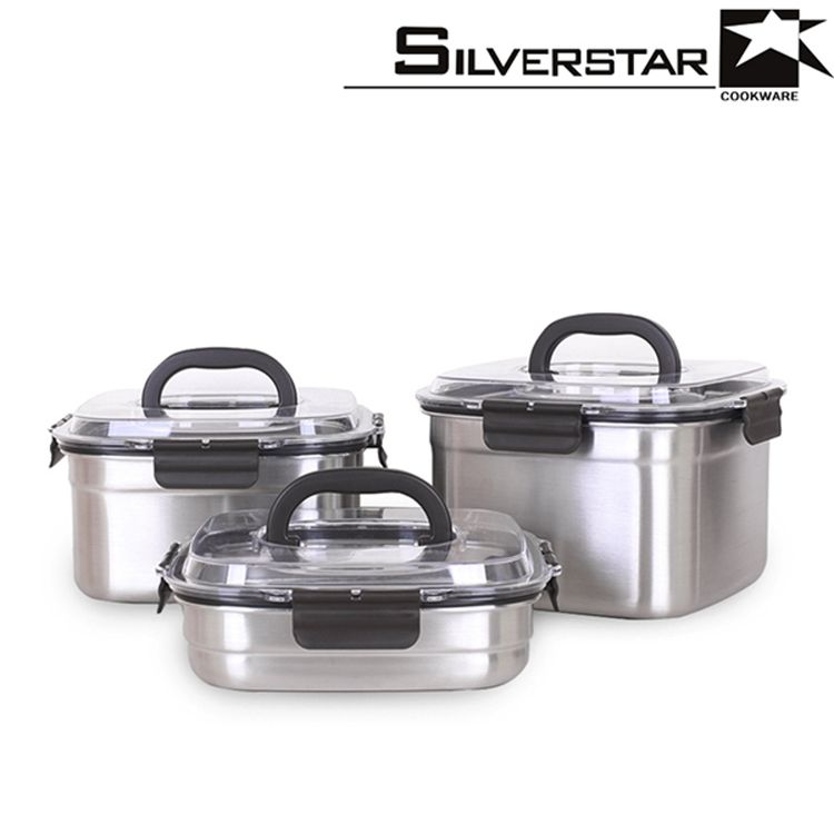 Silverstar 실버스타 오아이씨 국내산 돔형 스텐김치통 핸디 3종 A세트 홈플러스 택배배송